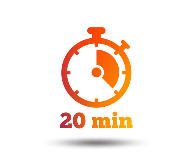 Timer sign icon. 20 minutes stopwatch symbol. | TSG